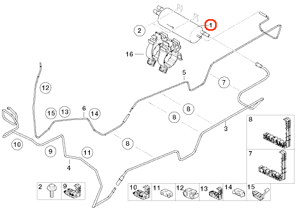 BMW (E53 X5) / フューエルフィルター 燃料フィルター / 16126754016 / BMW純正 ｜ EURO AUTO（ユーロオート）