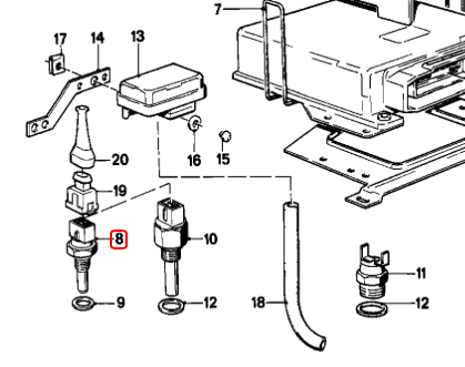 BMW (E28 E30 E34 E36) / 水温センサー / 13621709967 / BMW純正 ｜ EURO AUTO（ユーロオート）